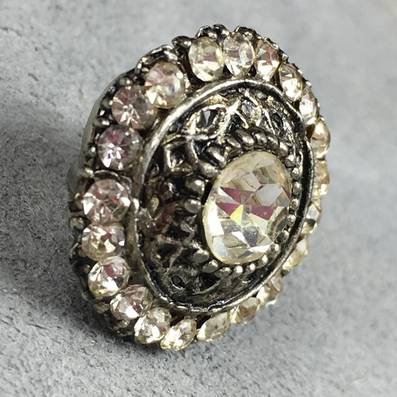 Vintage | Jewelry | Vintage Rhinestone Lapel Pin 3 Diameter | Poshmark